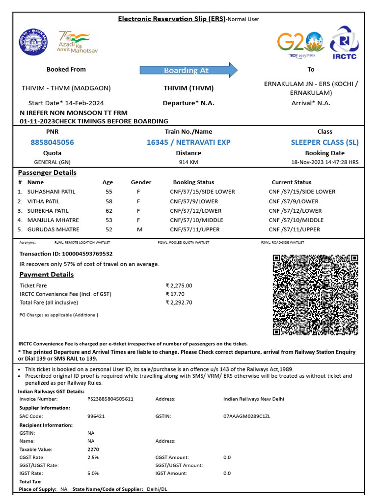 Thivim To Goa For 5 Passangers | PDF | Identity Document | Government