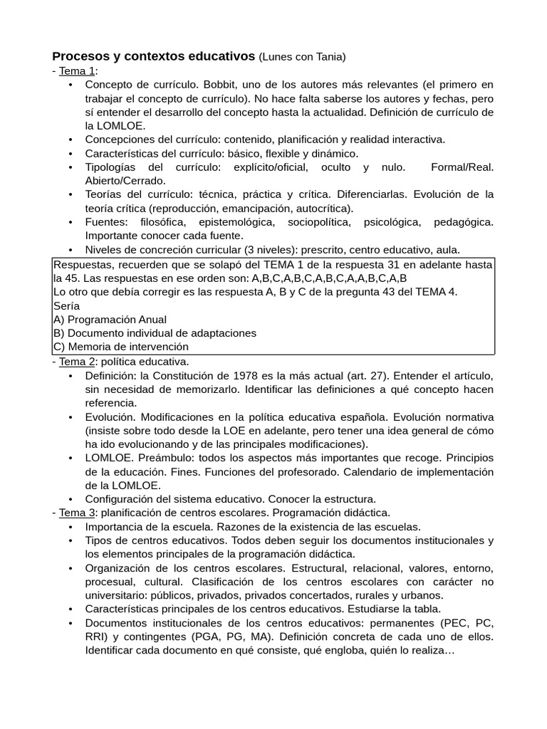 Puntos importantes para examen-10 | PDF | Evaluación | Plan de estudios