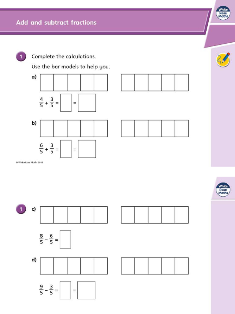 Y5 Add and Subtract Fractions | PDF