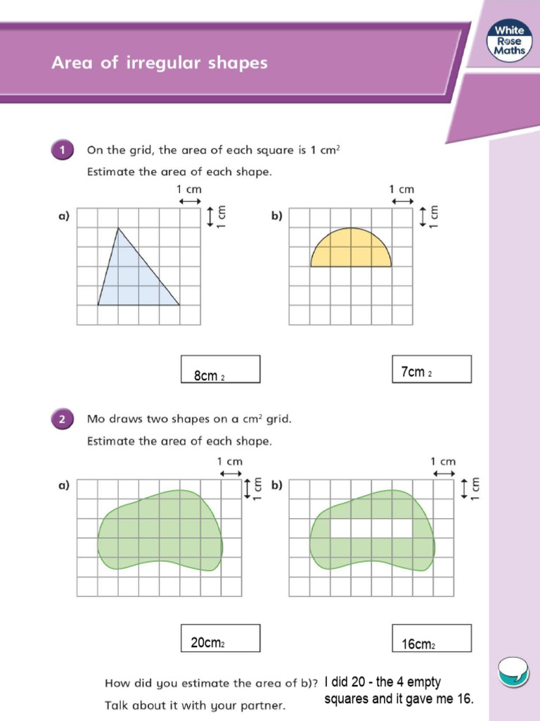 Area of Irregular Shapes Worksheet | PDF