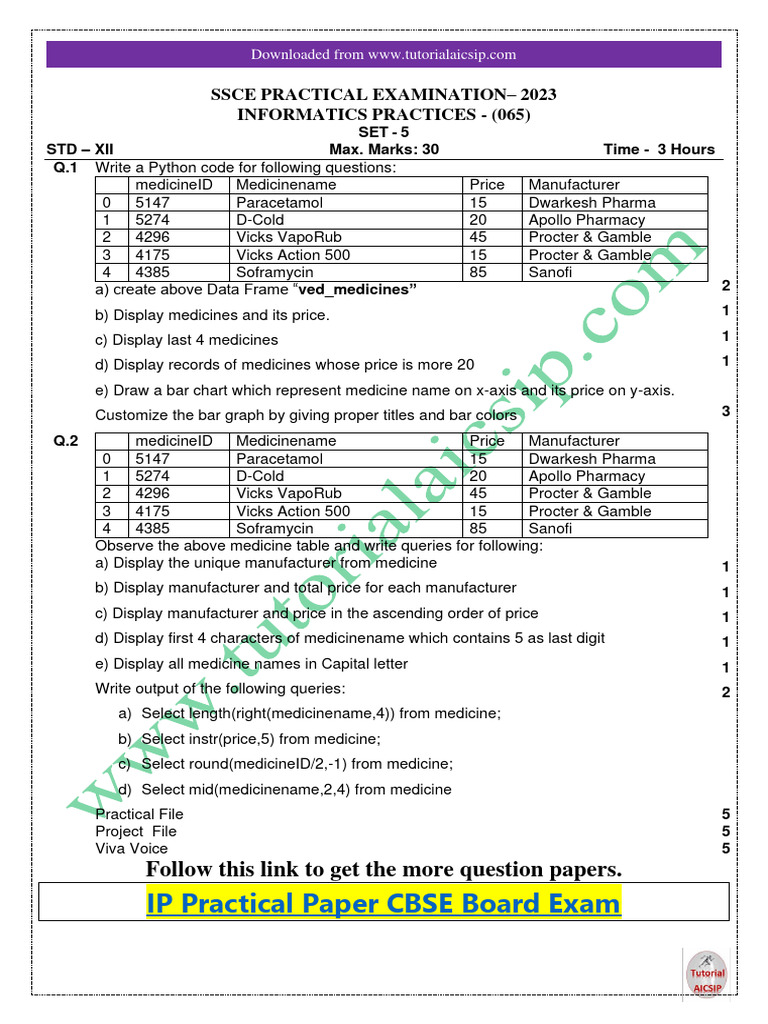 Ssce Practical Examination 2023 Set 5 | PDF | Computing