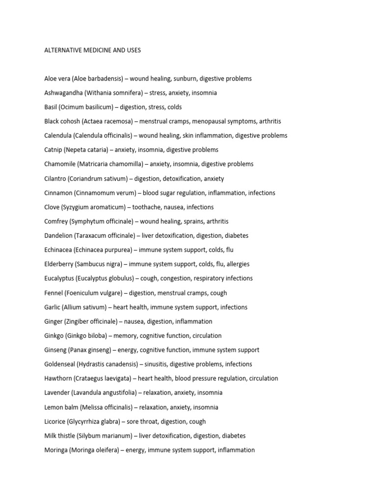 Herbal Remedies for Common Ailments | PDF