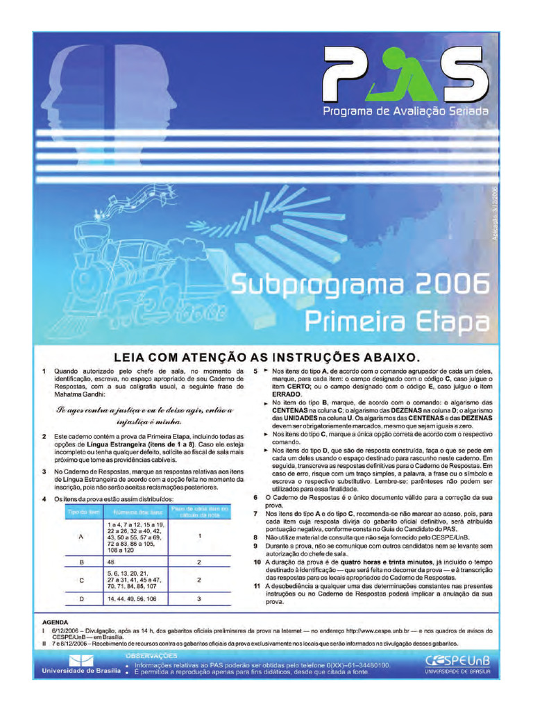 Pas 1 Prova 2006 | PDF