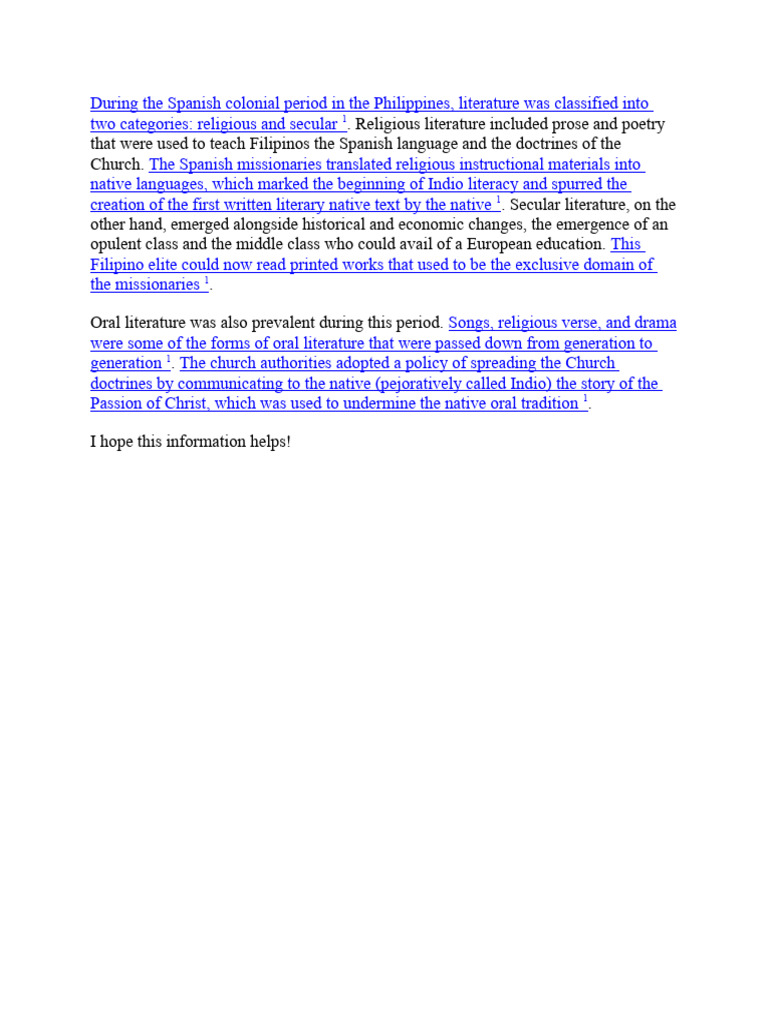 Spanish Colonial Literature Overview | PDF | Poetry | Oral Tradition
