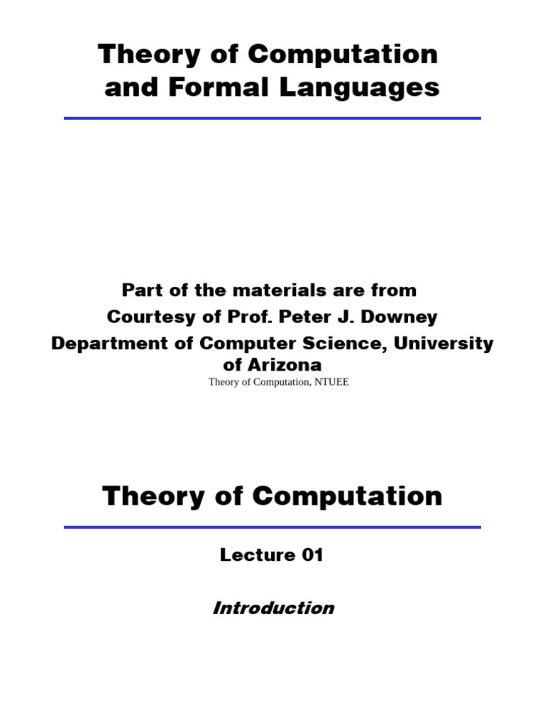 Computation Model 01 Intro | PDF | Theory Of Computation | Computational Complexity Theory
