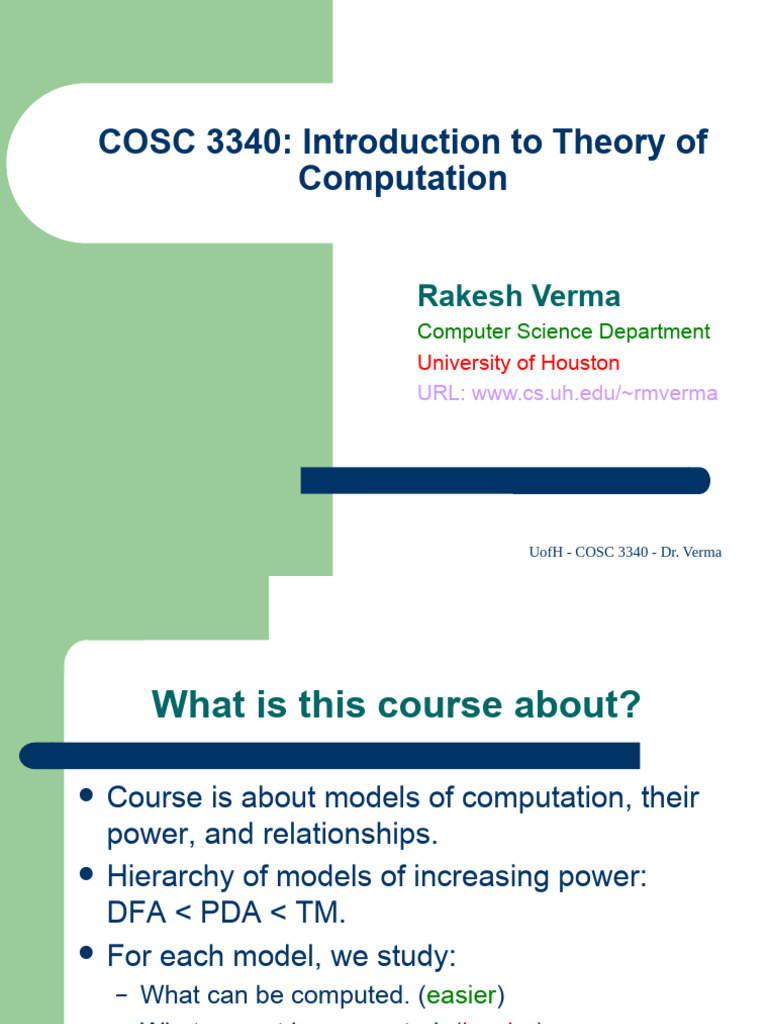 3340 Lec1 | PDF | Computer Science | Computing