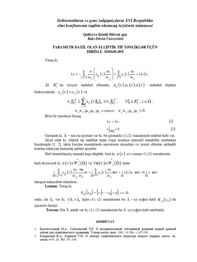 Xvi Tezis Numunesi | PDF