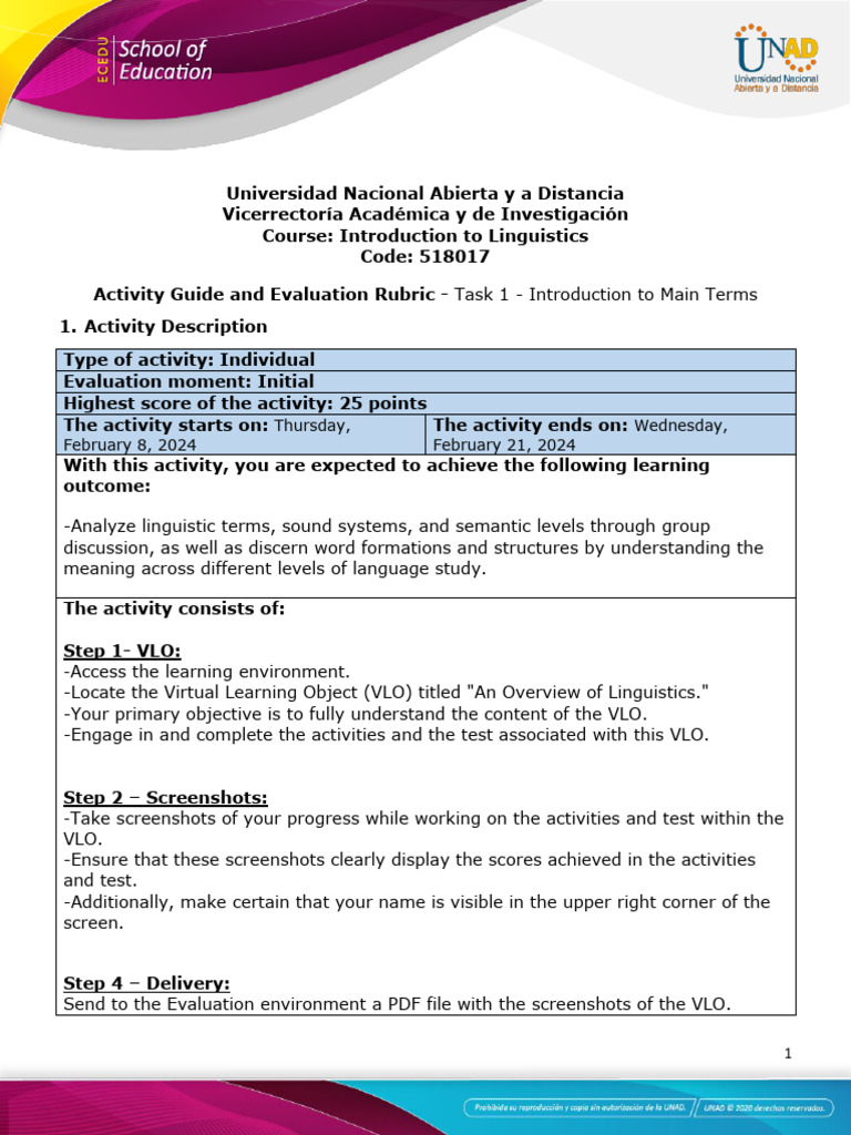Activity Guide and Evaluation Rubric - Unit 1 - Task 1 - Introduction ...