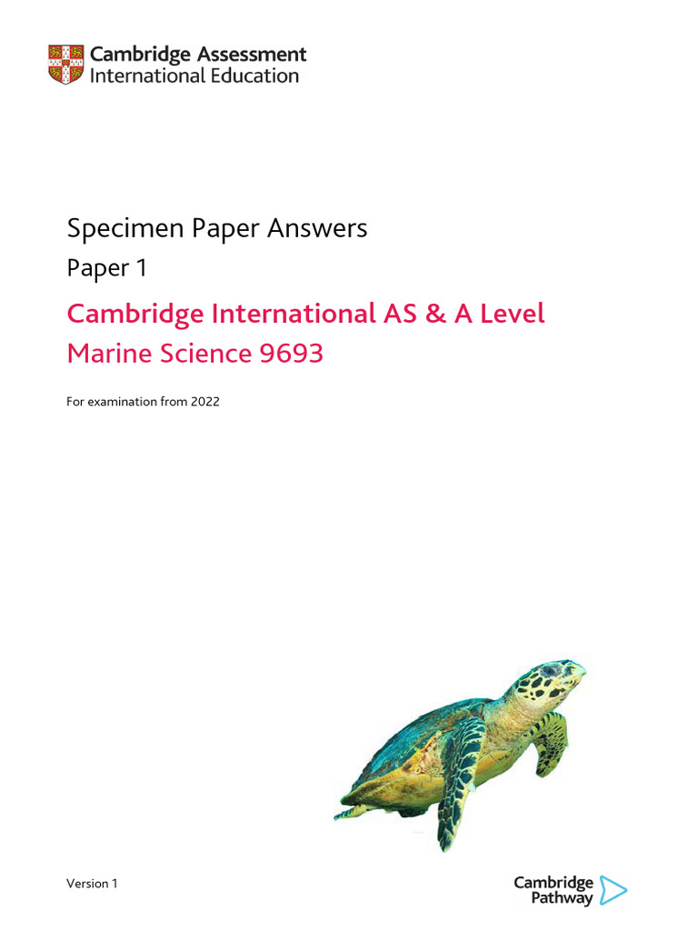 9693 AICE Marine Science Paper 1 Specimen Answers | PDF | Tide | Ion