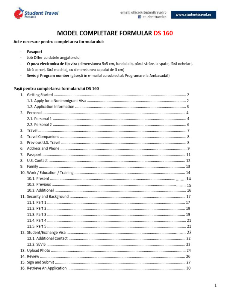 Model de Completare DS 160 | PDF | Human Migration | International Law