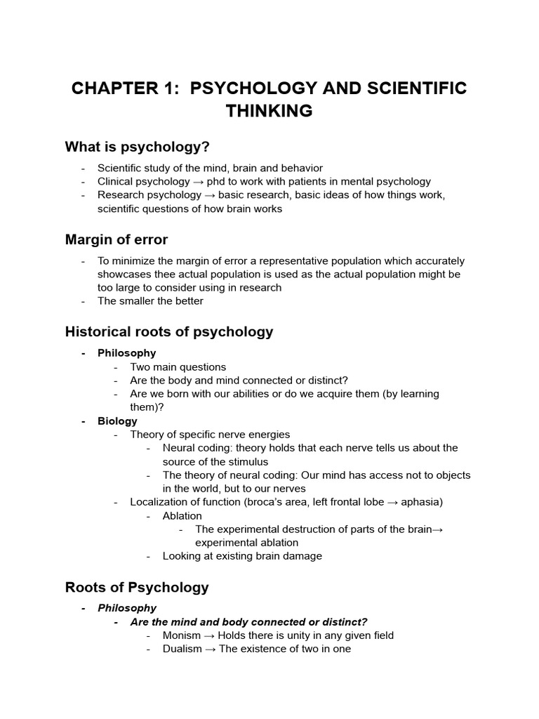 PSYC - 1001 - Chapter 1 | PDF | Unconscious Mind | Theory Of Mind