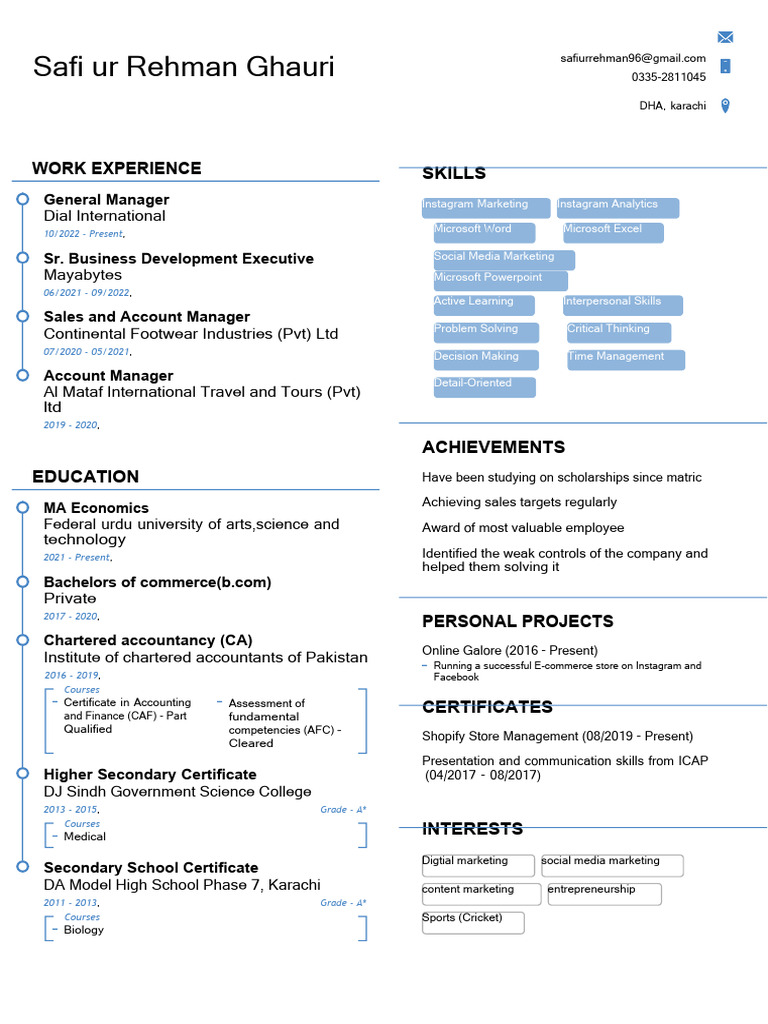 Safi's Resume | PDF | Business