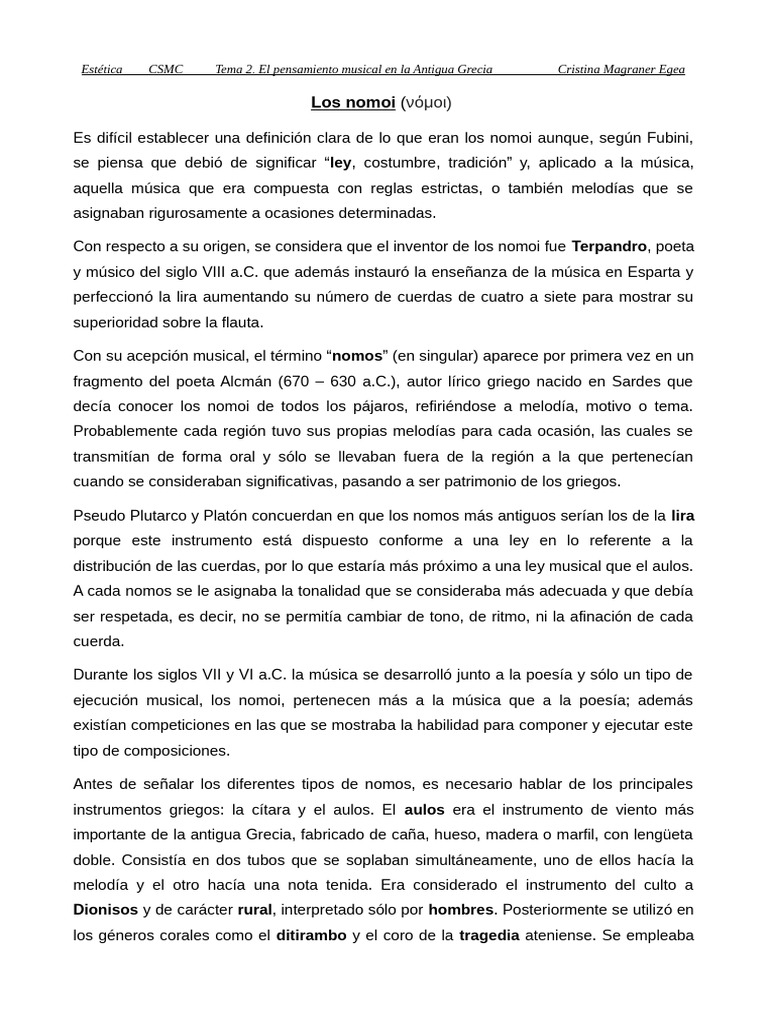 Nomoi Actividades | PDF | Instrumentos musicales