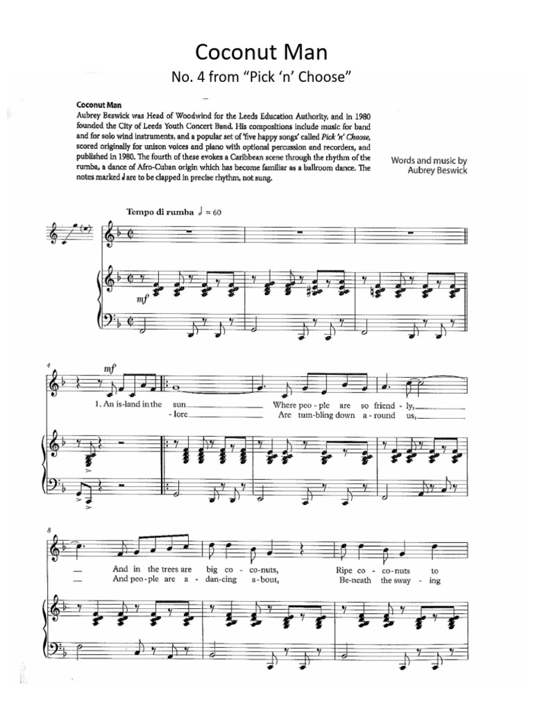 Coconut Man Score | PDF