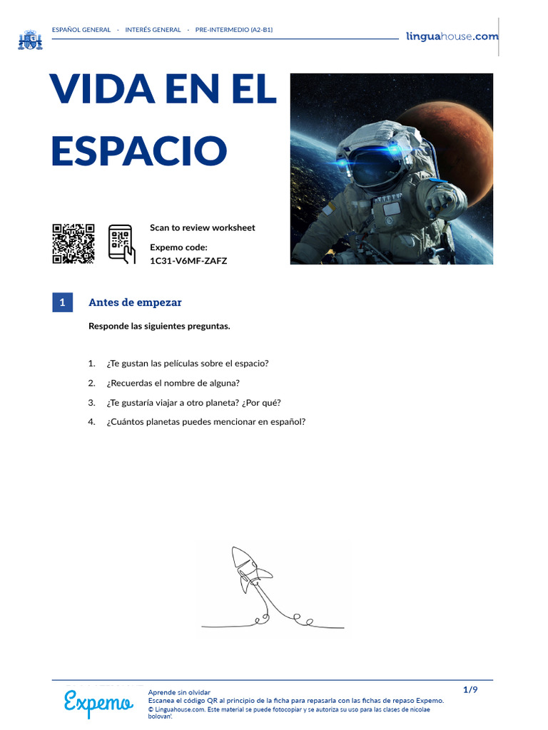Vida en El Espacio Castellano Spanish Teacher | PDF | Planetas ...