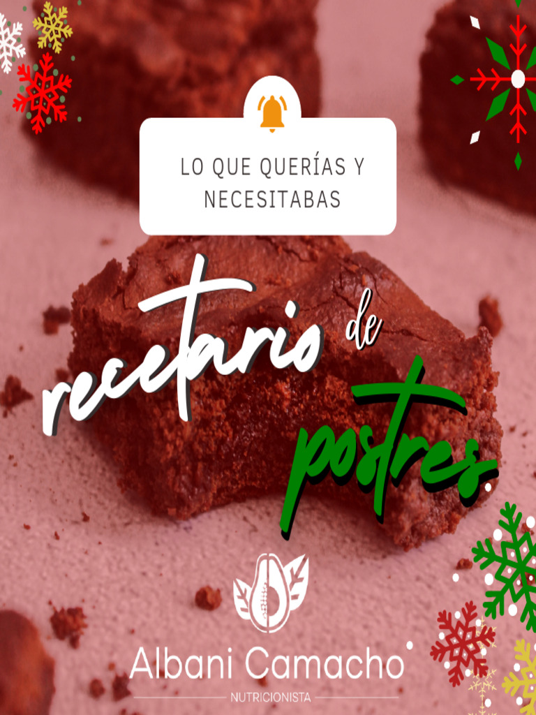 Recetario Postres Saludables Version Navidad | PDF | Postres | Chocolate