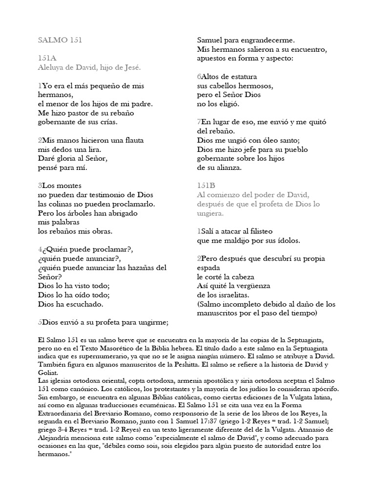 Salmo 151 | Descargar gratis PDF | Pablo el apóstol | Jesús