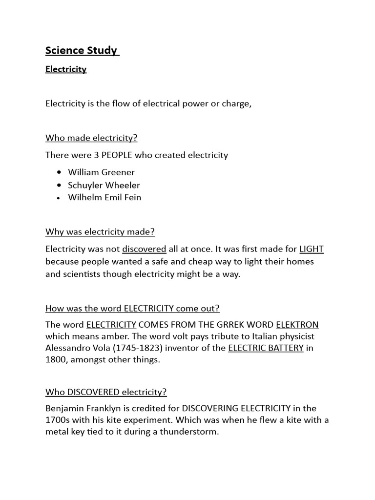 Electricity | PDF | History | Young Adult