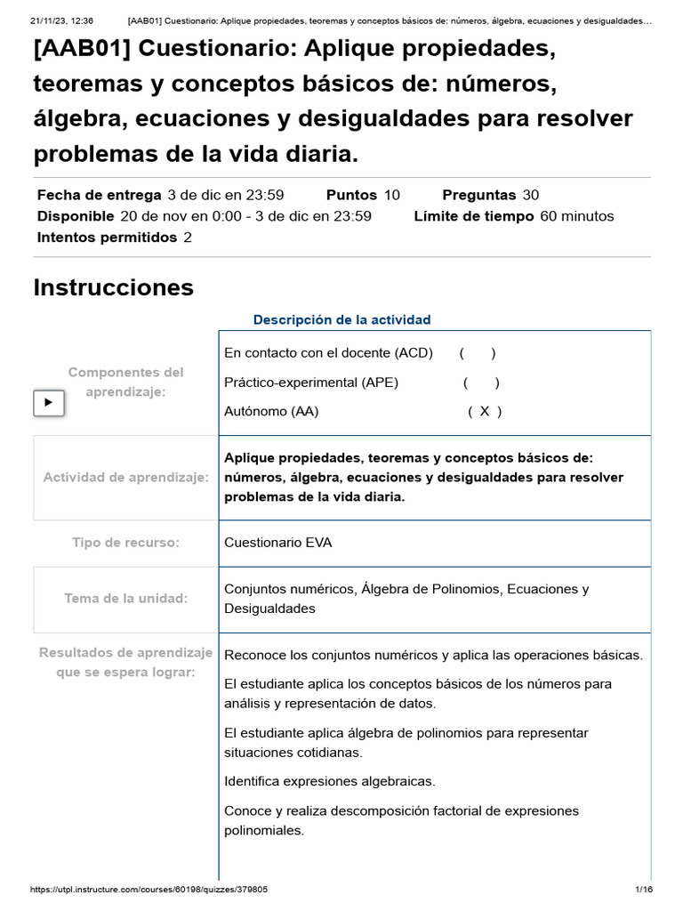 (AAB01) Cuestionario - Aplique Propiedades, Teoremas y Conceptos ... (AAB01) Cuestionario - Aplique Propiedades, Teoremas y Conceptos ...