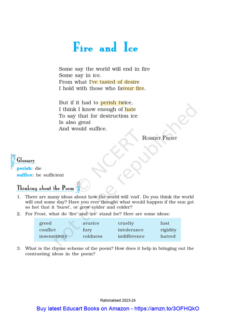 Poem 2 Fire and Ice | PDF