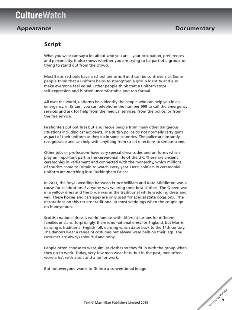 CW1 Appear Docu Script | PDF