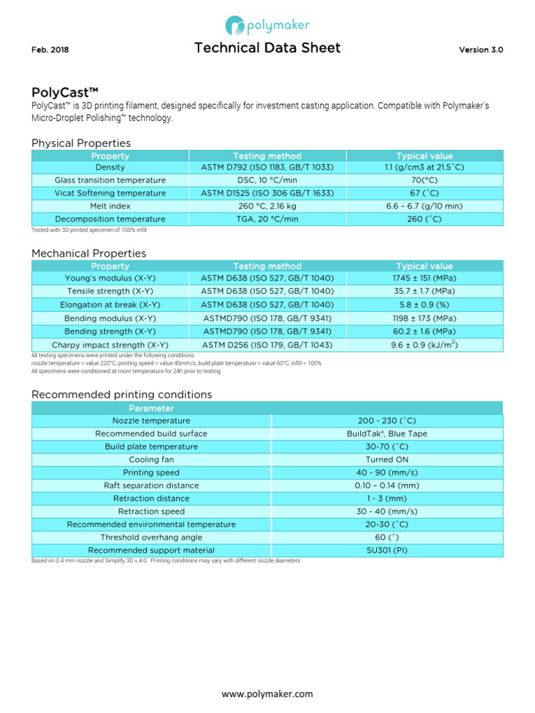 PolyCast TDS V3 | PDF | Materials | Physical Sciences