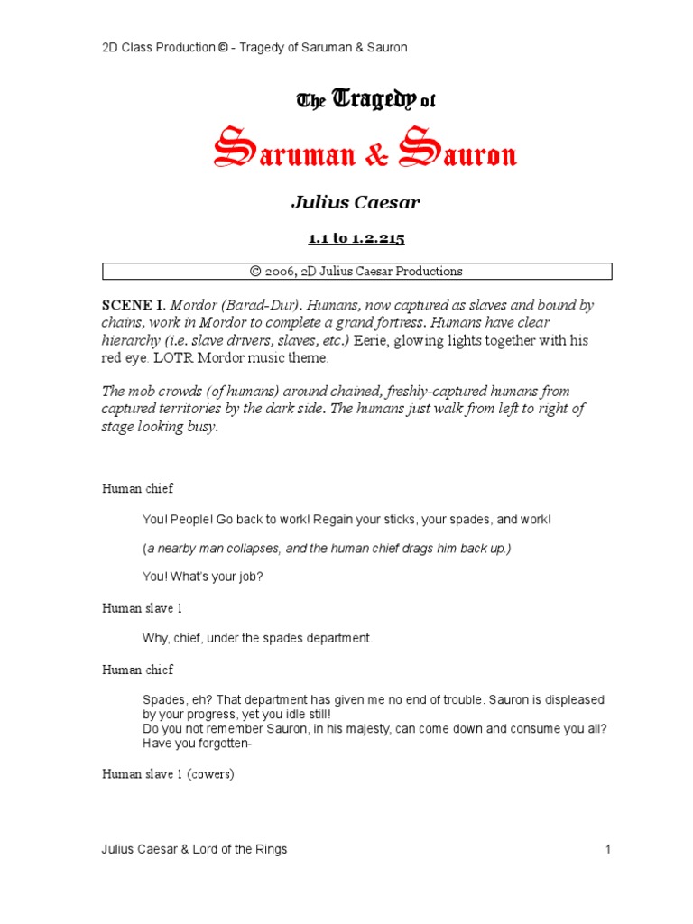 Julius Caesar Script 1 | PDF | English Fantasy Novels | The Lord Of The ...