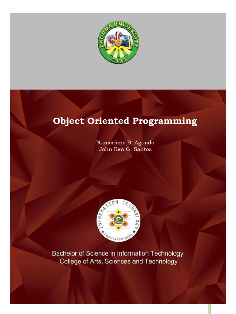 Object Oriented Programming: Numeriano B. Aguado John Ren G. Santos | PDF | Graphical User ...