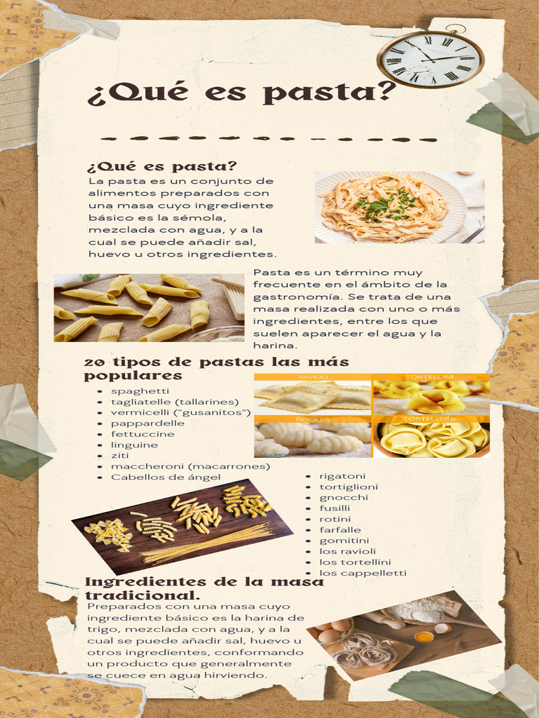 Tipos de Pasta y Sus Ingredientes | PDF