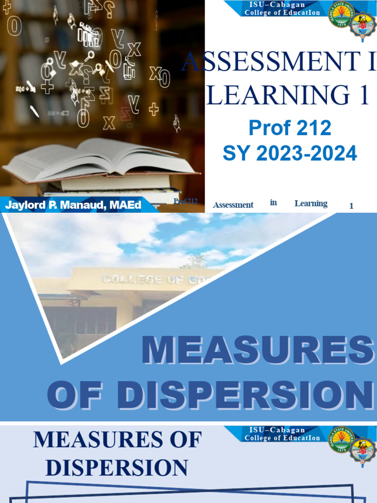 Assessment in Learning 1: Prof 212 SY 2023-2024 | PDF | Standard Score ...