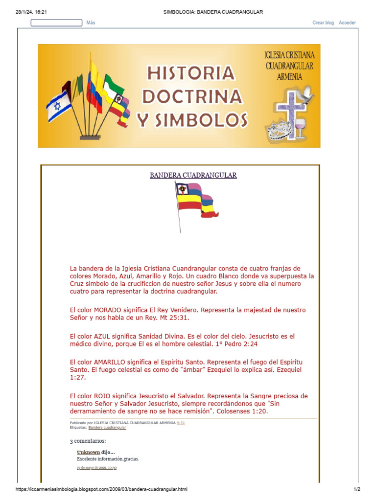 Simbologia - Bandera Cuadrangular | PDF | Teología | Creencia religiosa ...