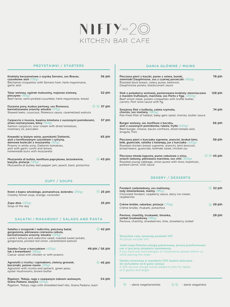 Nifty Food Menu | PDF