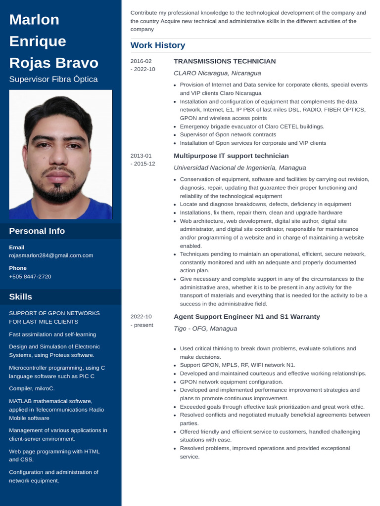 CV Marlon 2022 230208 185713 | PDF | Computer Network | Fiber To The X