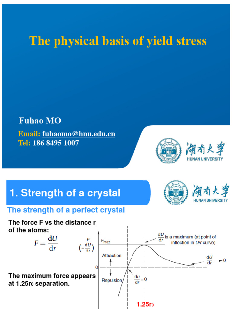 第6章-Physical Basis of Yield Stress-F | PDF | Yield (Engineering) | Dislocation