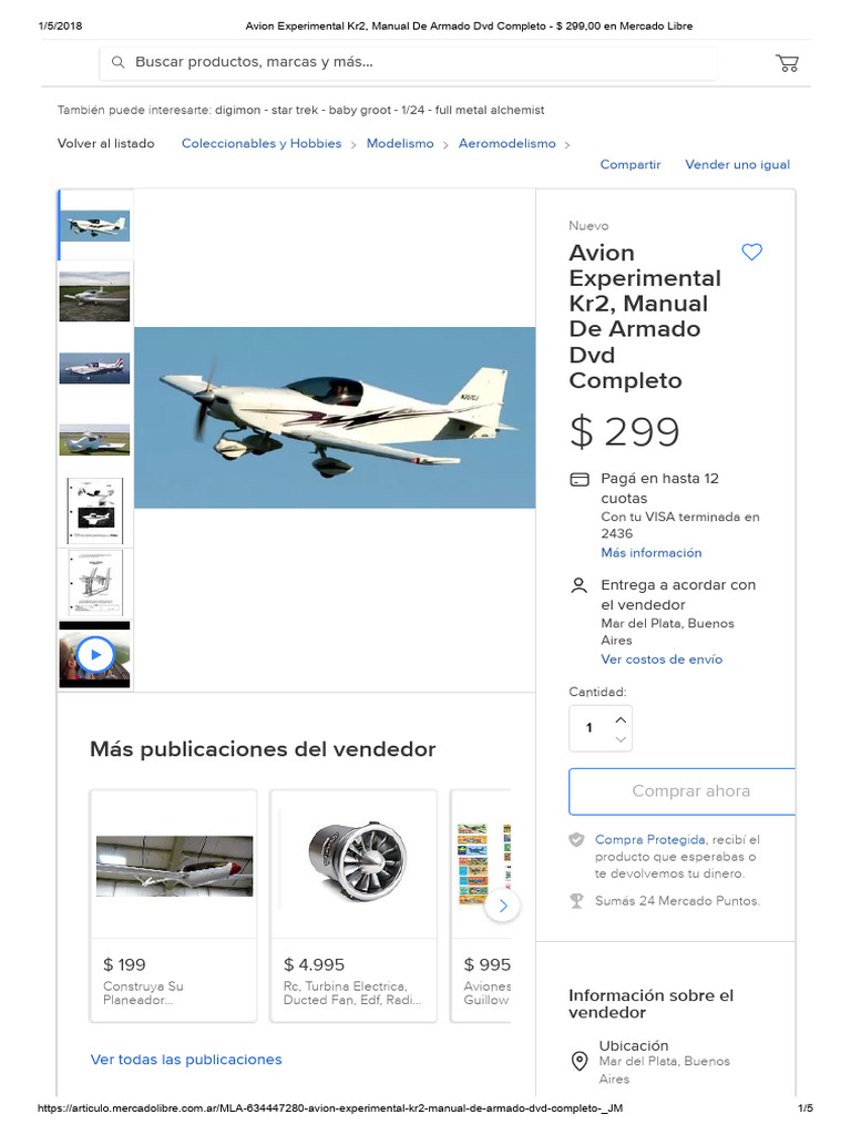 Avion Experimental Kr2, Manual de Armado DVD Completo | PDF | Bienes ...
