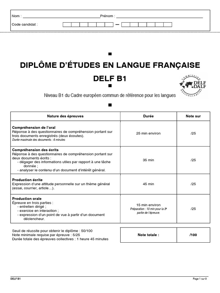 Delf 1 | PDF