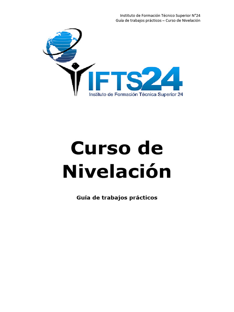 Guía Curso de Nivelación - IFTS 24 - 2019 | PDF