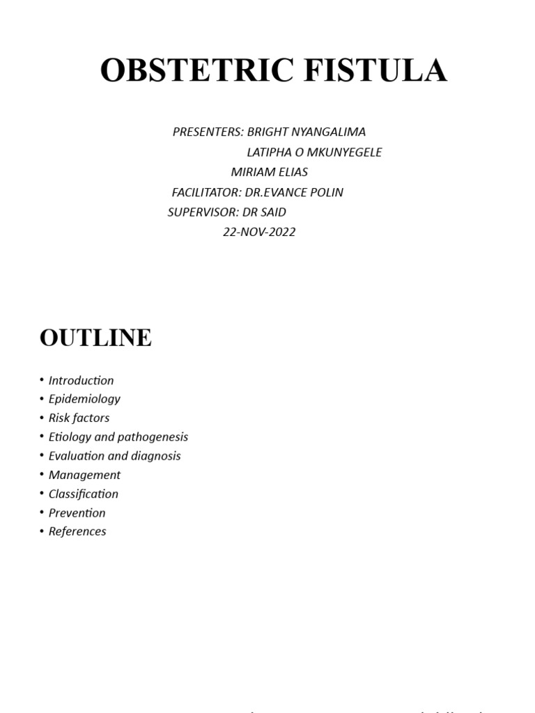 Obstetric Fistula | PDF | Vagina | Childbirth Obstetric Fistula | PDF | Vagina | Childbirth