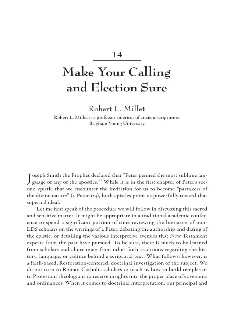Make Your Calling and Election Sure | PDF | Jesus | Eternal Life ...