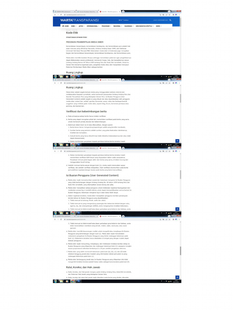 Kode Etik Media Siber | PDF