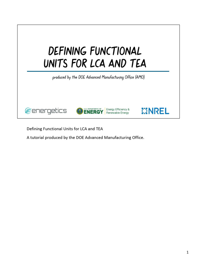2022-05-03 - Functional Unit PDF - Compliant | PDF | Life Cycle Assessment