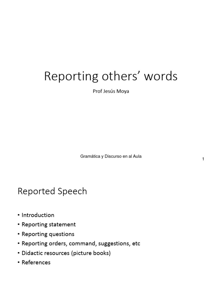 Mastering Reported Speech in English | PDF | Question | Verb