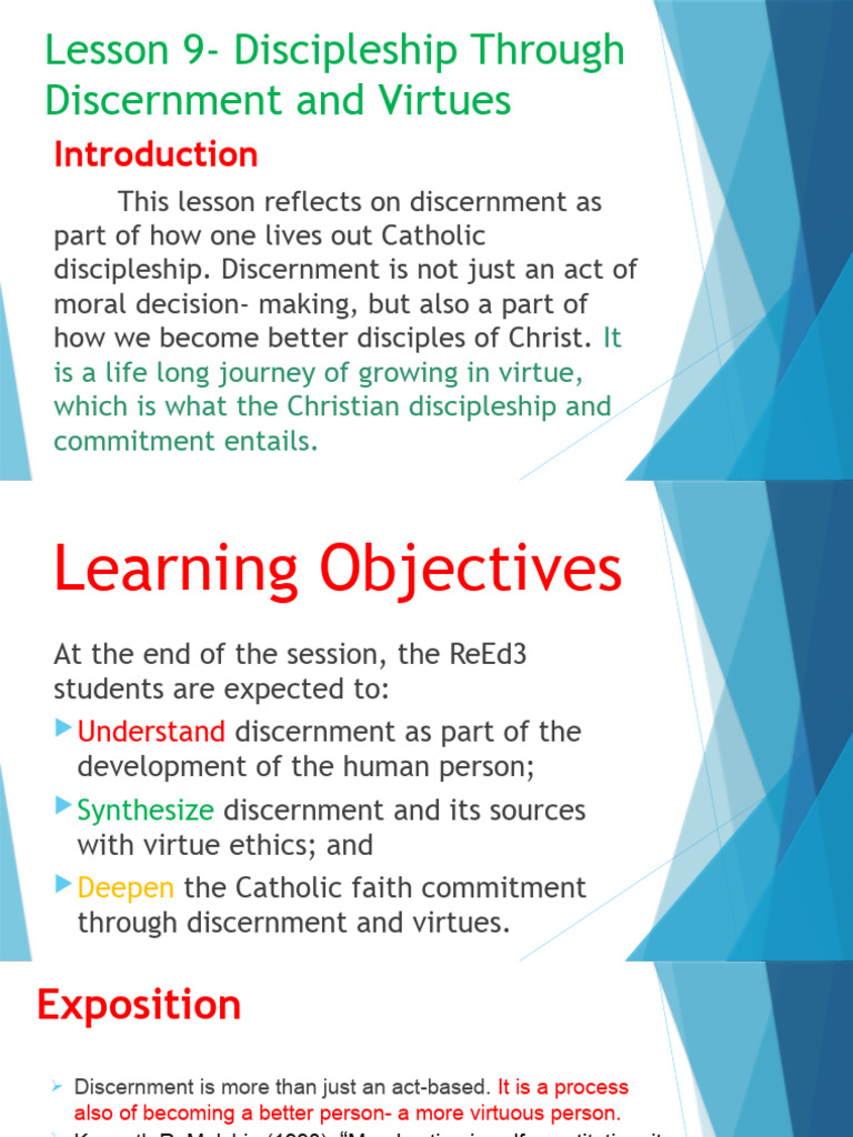 Discernment and Virtue in Discipleship | PDF | Disciple (Christianity ...