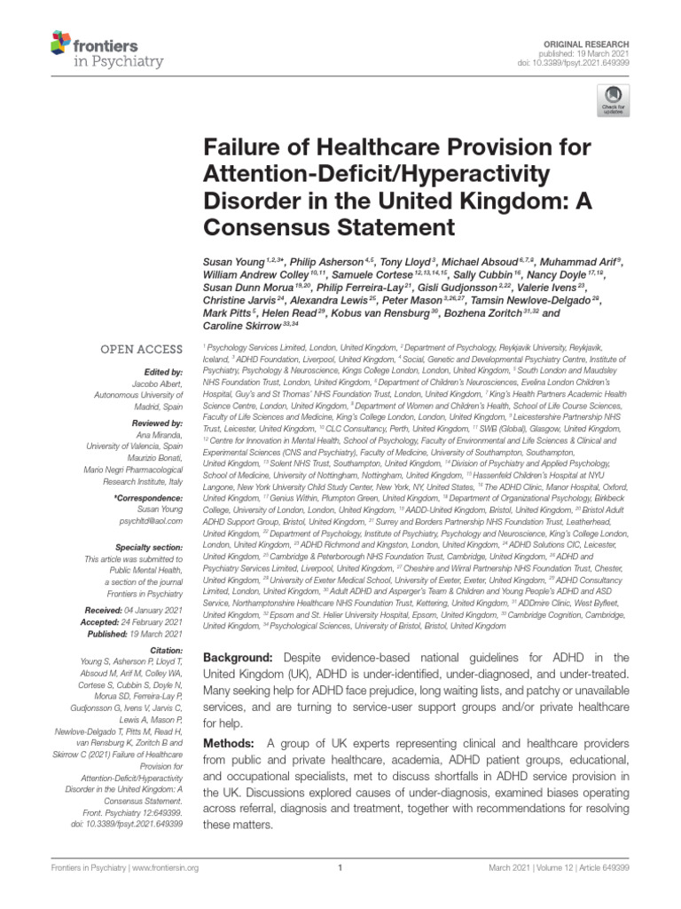 Failure of Healthcare Provision. Consensus Statement | PDF