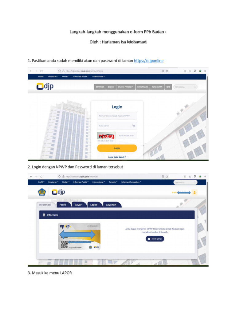 Langkah-Langkah Menggunakan Aplikasi E-FORM | PDF
