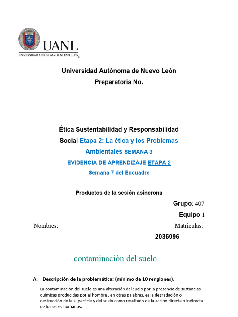 Equipo-1 EV2 ESRS | PDF | Contaminación | Residuos