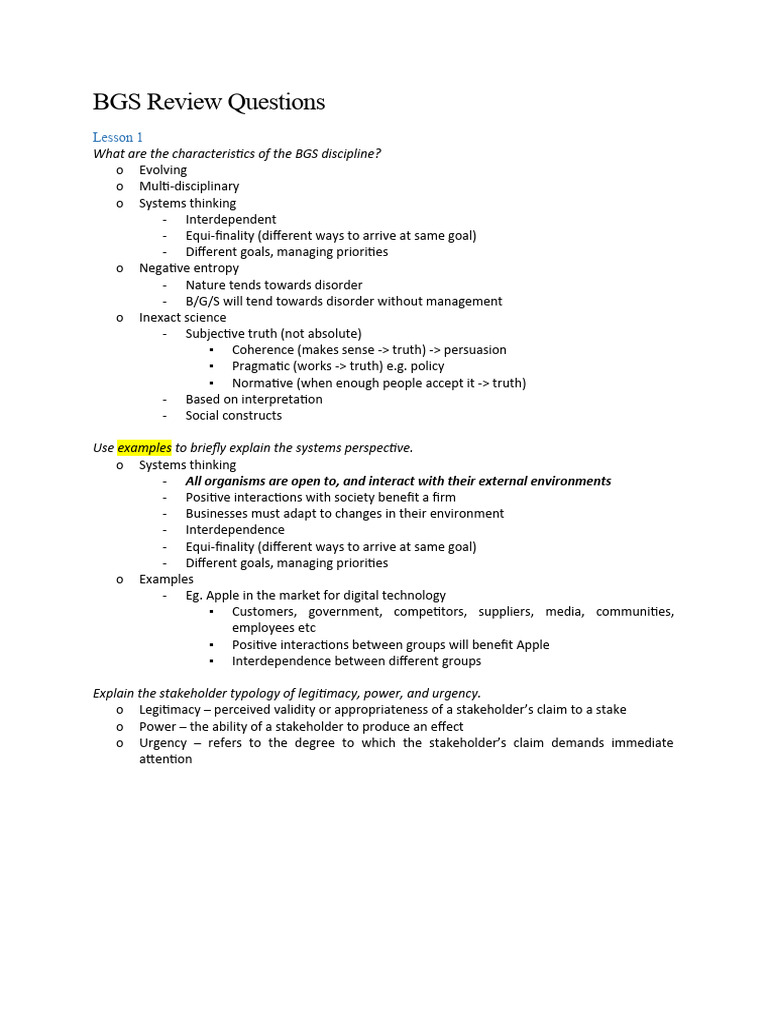 BGS Notes | PDF | Corporate Social Responsibility | Climate Change