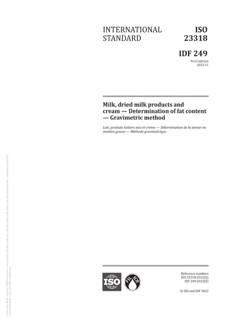 Documento 3 Método ISO 23318 2022 - IDF 249 2022 Milk, Dried Milk ...