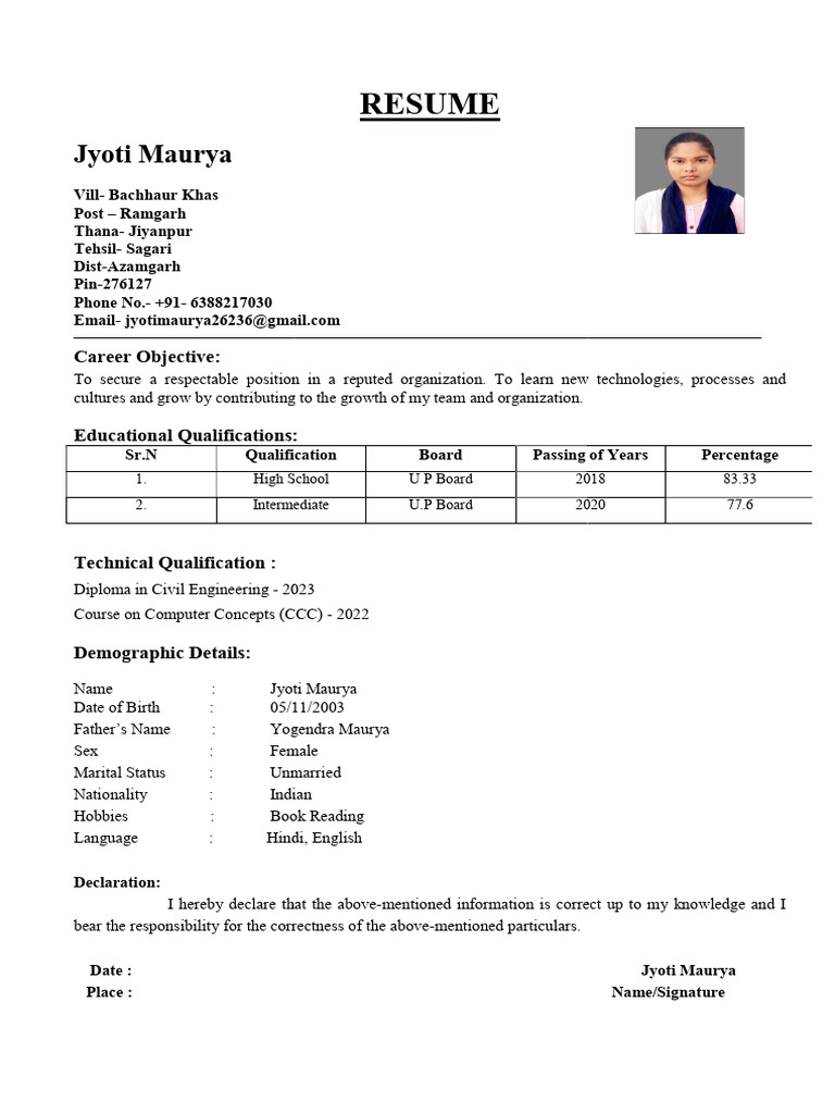 Jyoti Resume | PDF
