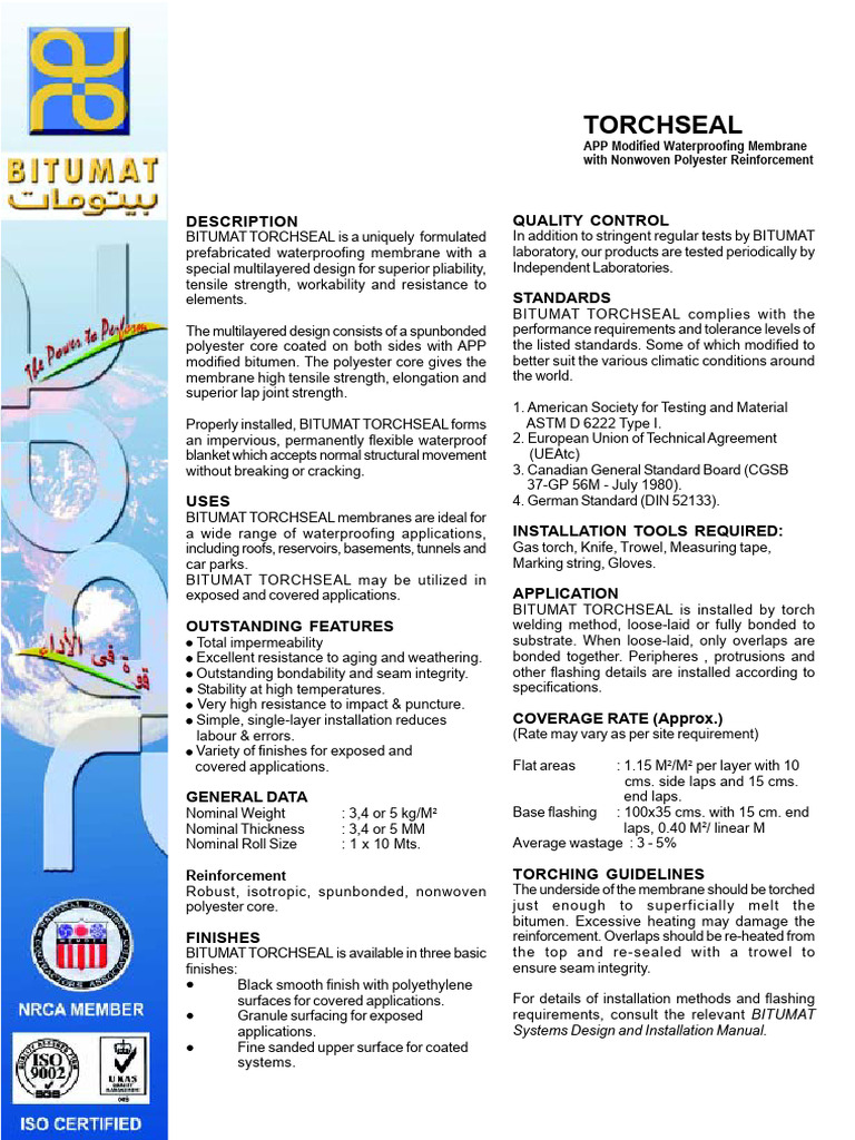 Torch Seal | PDF | Nonwoven Fabric | Materials Science